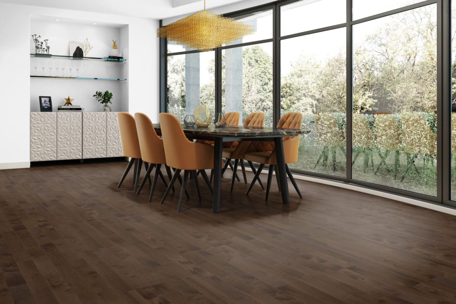 Mercier Hard Maple S&b Eng ¾x5 Medium Brown Satin - Shopflooring.ca