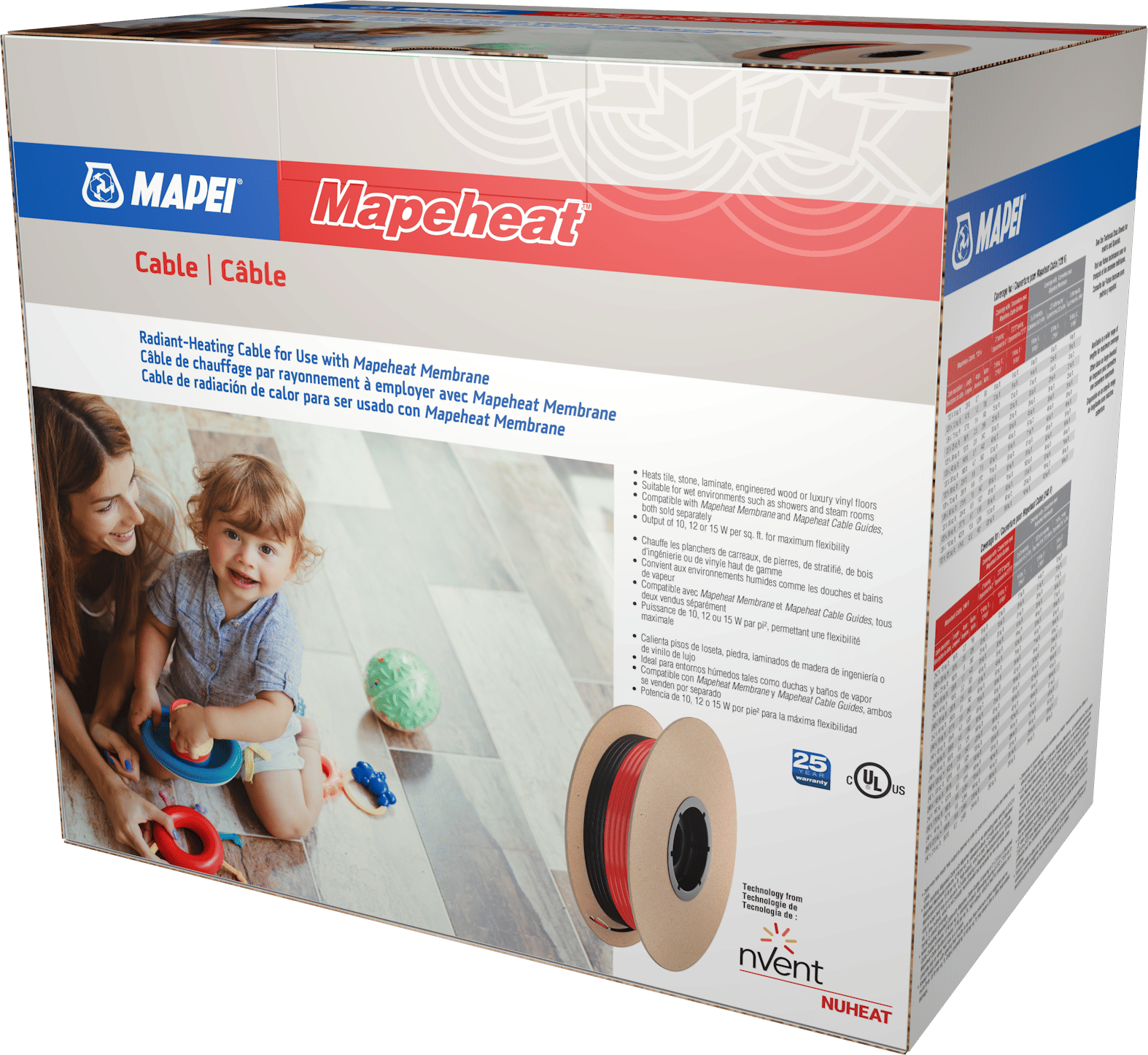 Mapei - Mapeheat Radiant Heating Cable 120V 57 Linear Feet (15 sqft ...